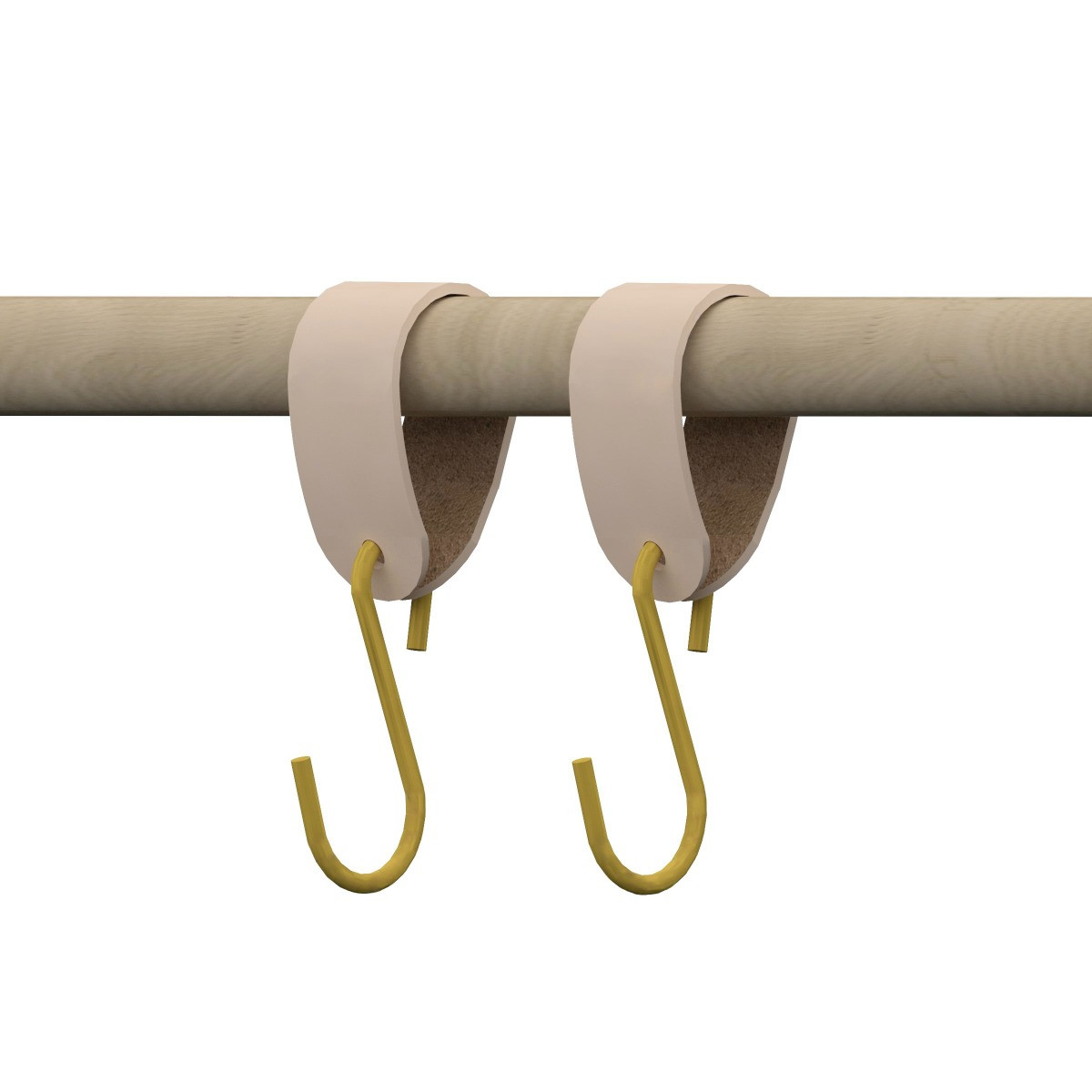 Leren S-haak hangers - Goud | set van 2